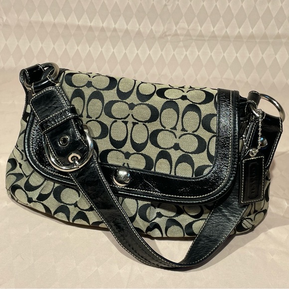 Coach | Bags | Coach Black Leather Shoulder Bag Soho Boho Purse Pleated ...